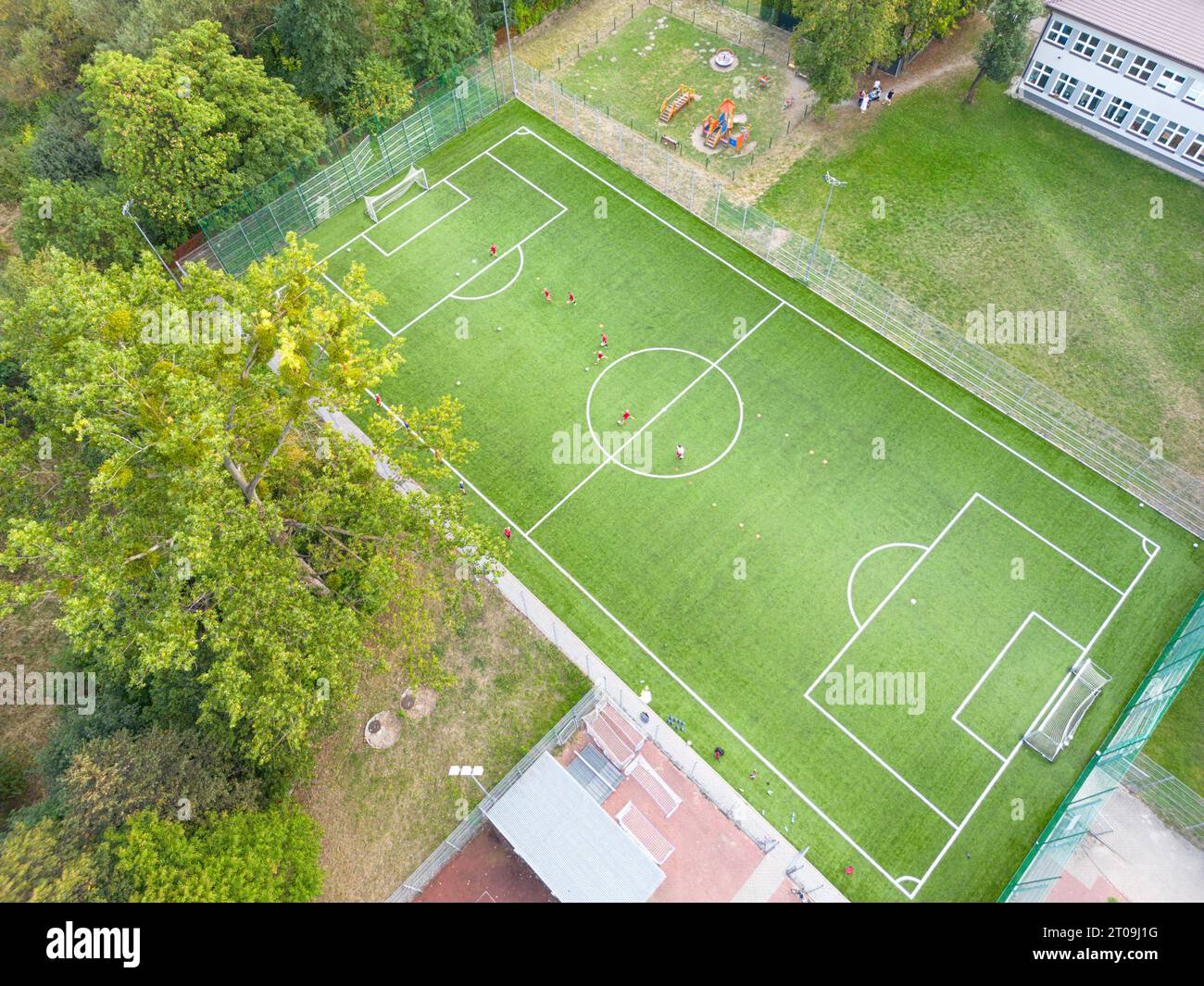 Aerial Top Down View of Soccer Football Field. Stadium. Football field ...