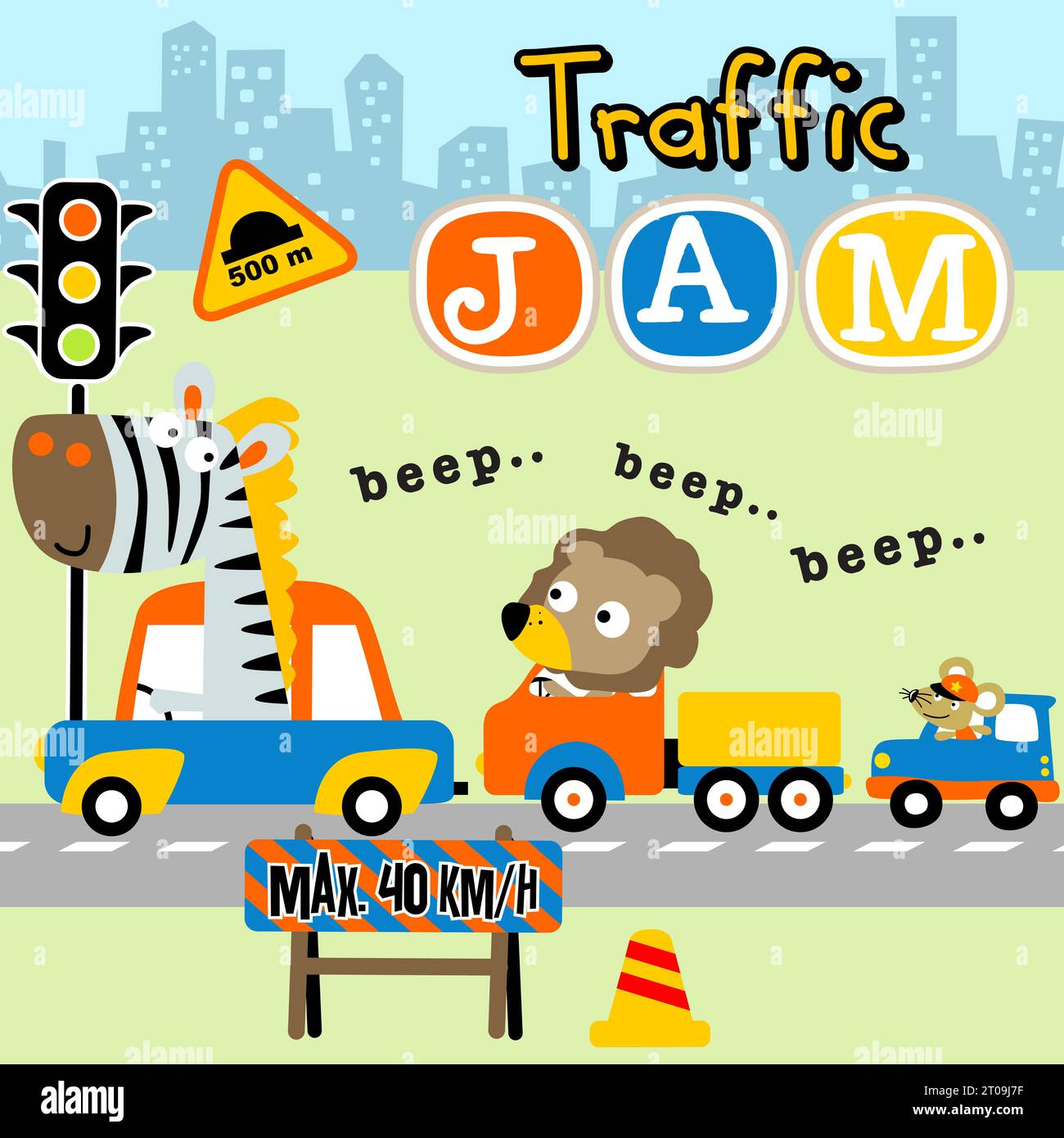 Horse traffic jam Stock Vector Images - Alamy