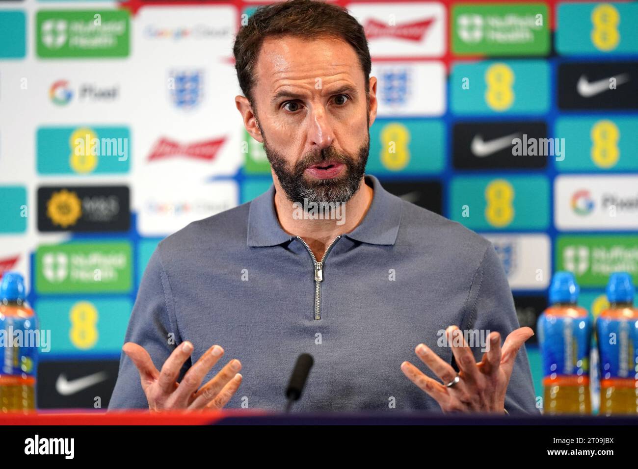 England manager Gareth Southgate during a press conference at St ...