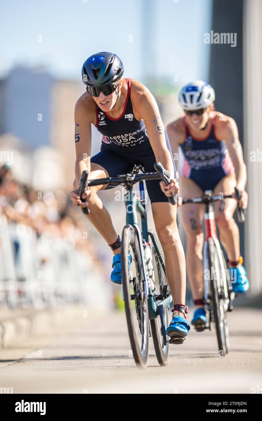 Summer Rappaport participating cycling in Pontevedra in the 2023 World ...