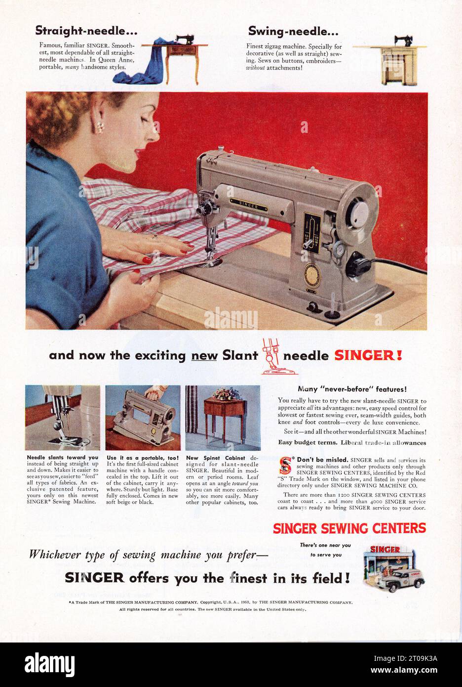 Singer sewing advert hi-res stock photography and images - Alamy