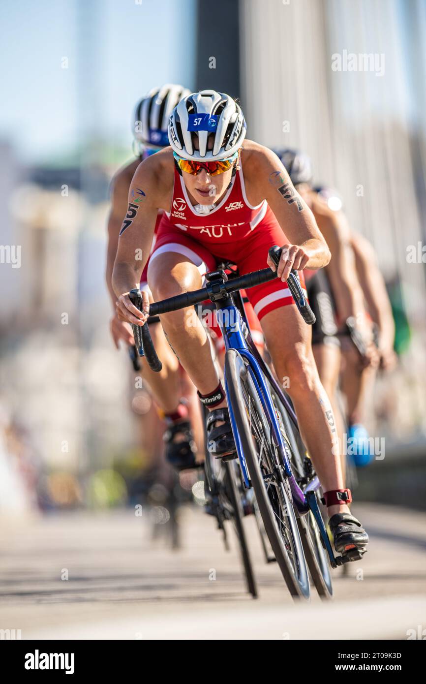 Lisa Perterer participating cycling in Pontevedra in the 2023 World ...