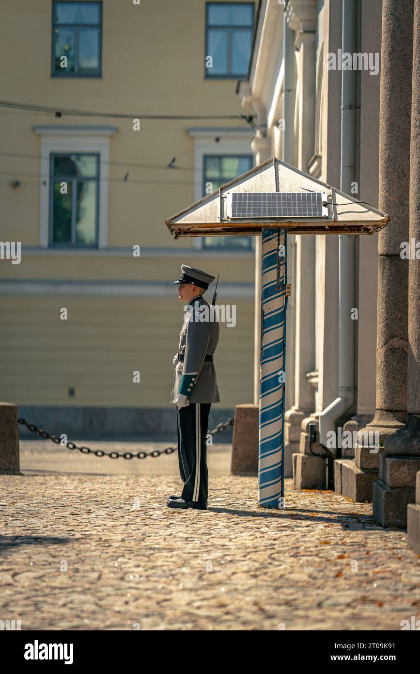 Finnish Presidential Guard in Helsinki, Finland near the time when US ...