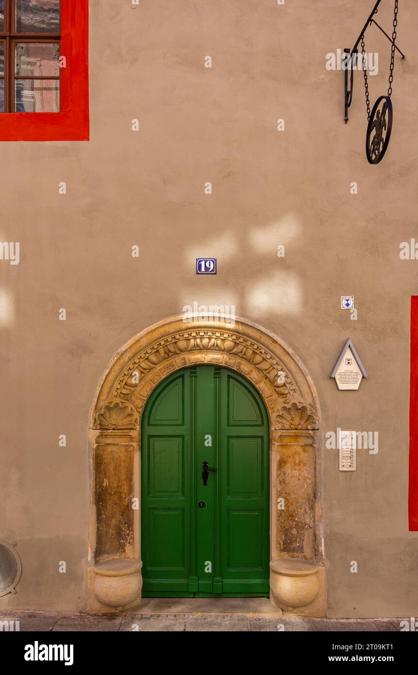 Seated niche portal in the so-called Tetzel House, the birthplace of ...