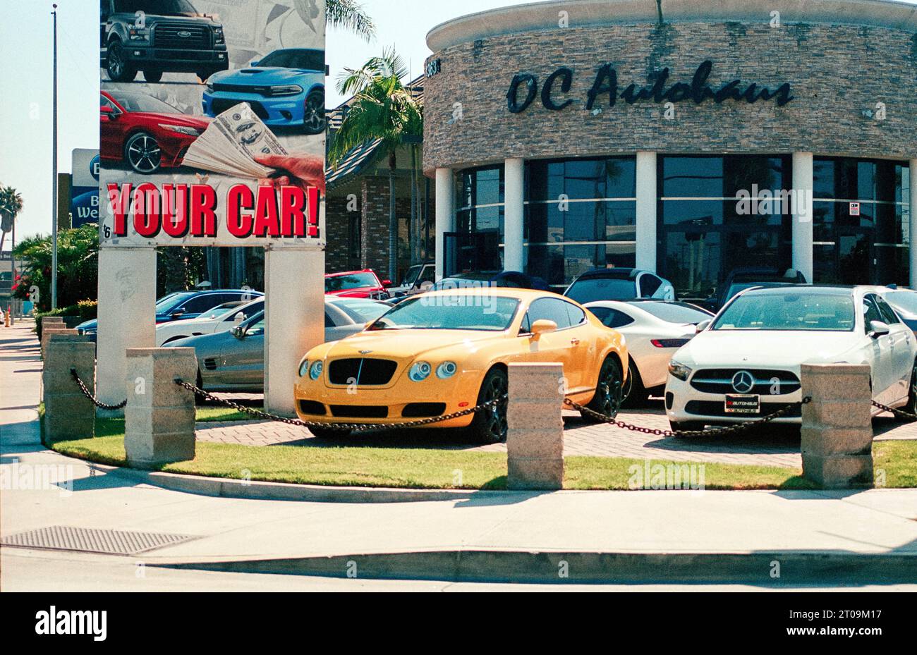 Yellow Bentley Continental for sale at a high-end used car California ...