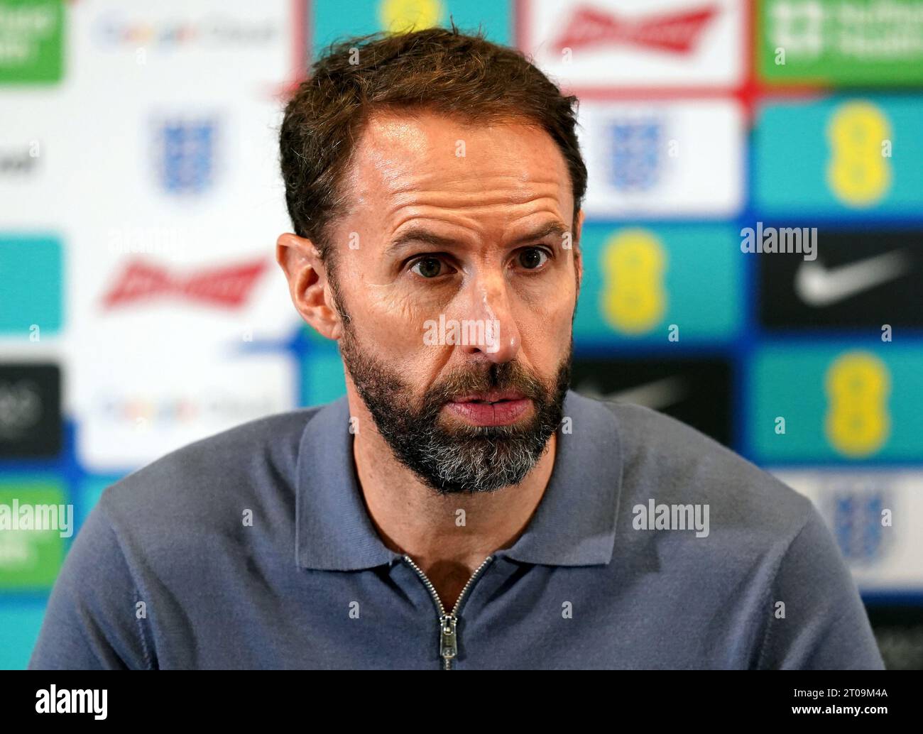 England manager Gareth Southgate arrives for a press conference at St ...