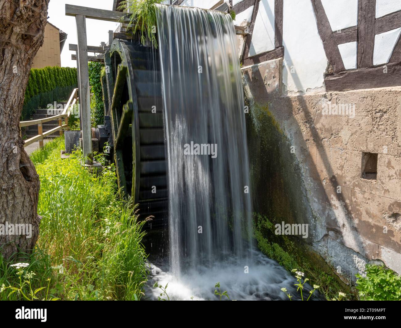 Water-driven mill wheel of a water mill. Wilhelm Busch Mill Ebergötzen ...