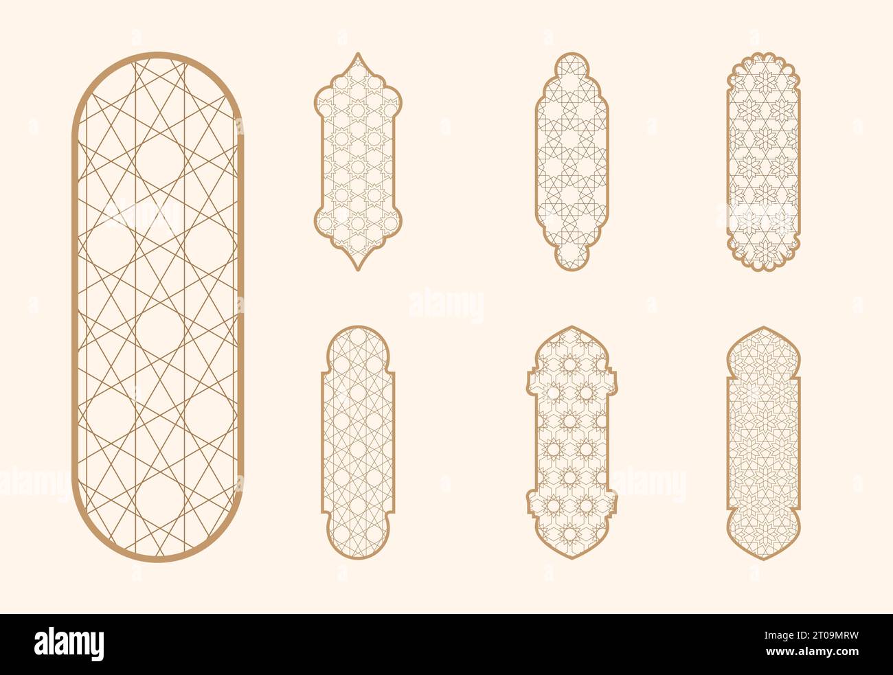 Islamic window shape with mashrabiya pattern. Arabic door frame ...