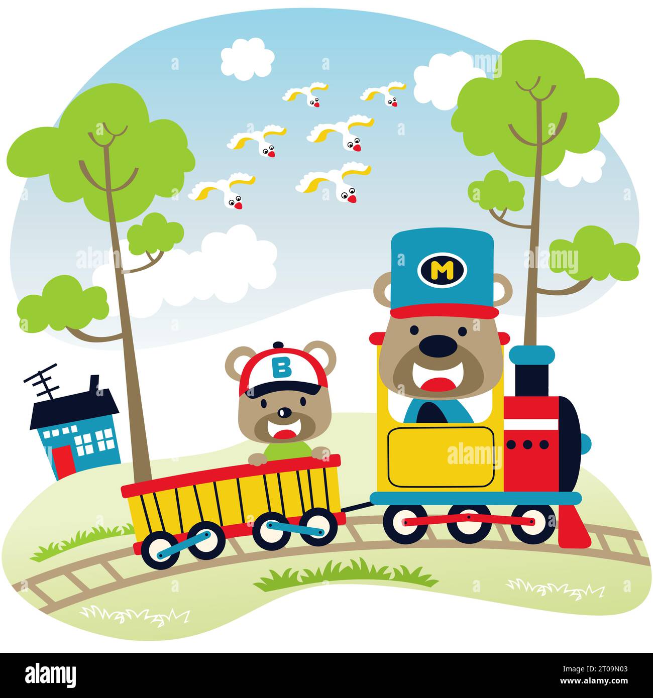 Holiday train scene Cut Out Stock Images & Pictures - Alamy