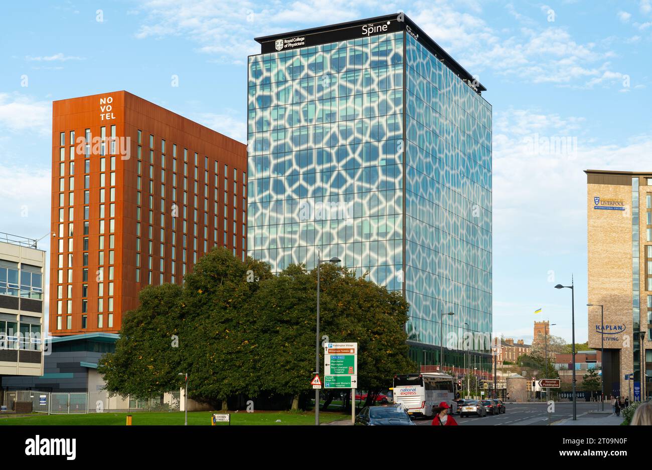The Novotel, The Spire, and Kaplan Living Buildings, in Grove St ...