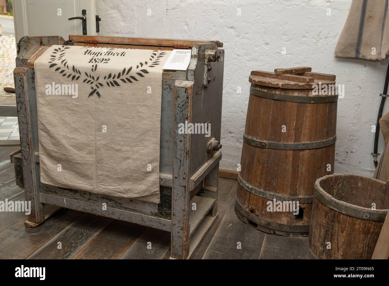 historical sack beating machine. Old tools from mills. Wilhelm Busch ...