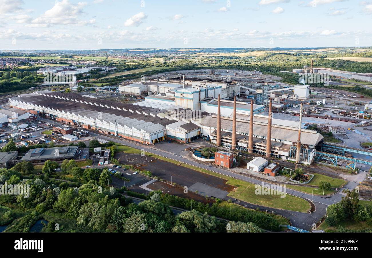 Aerial view of the Liberty Steels steelworks in Aldwarke, Rotherham ...