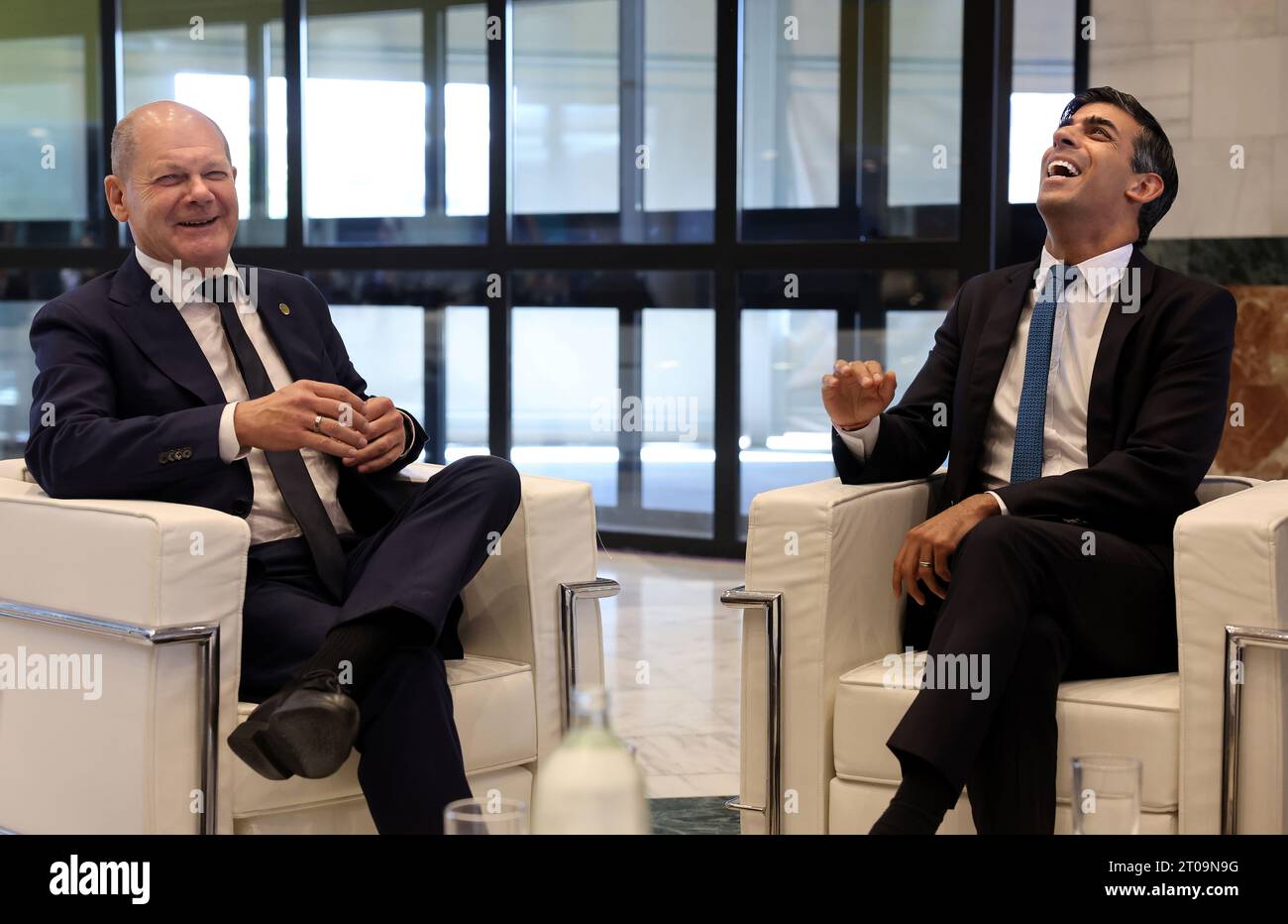 Prime Minister Rishi Sunak holds a bilateral meeting with Germany's Chancellor Olaf Scholz ...