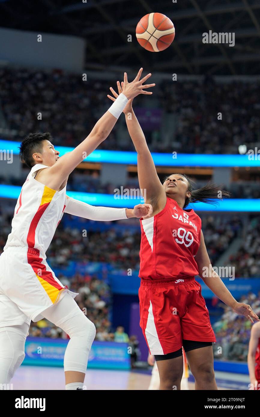 Chinas Forward Huang Sijing 11 Shoots Over Japans Forward Monica