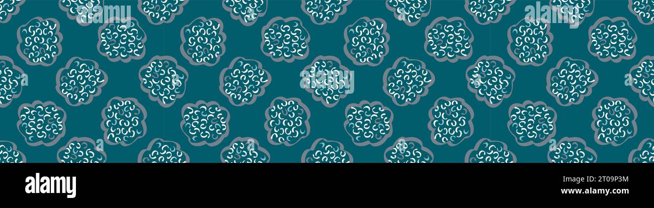 Modern blue abstract stylized vector simple graphic design seamless ...