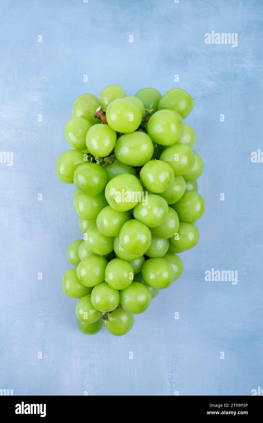 Fresh of Shine Muscat Grape on wooden blue background Stock Photo - Alamy