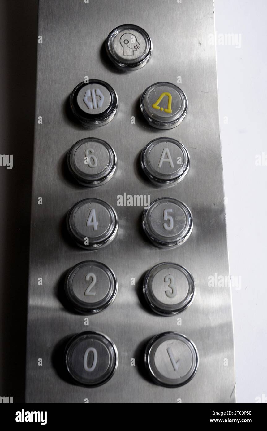 button panel, elevator, elevator button panel, 70s, numbers, keys ...