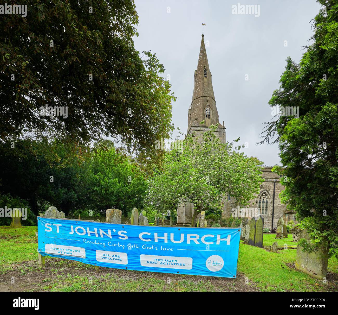 St John's medieval christian church in Corby Old Village, England Stock ...