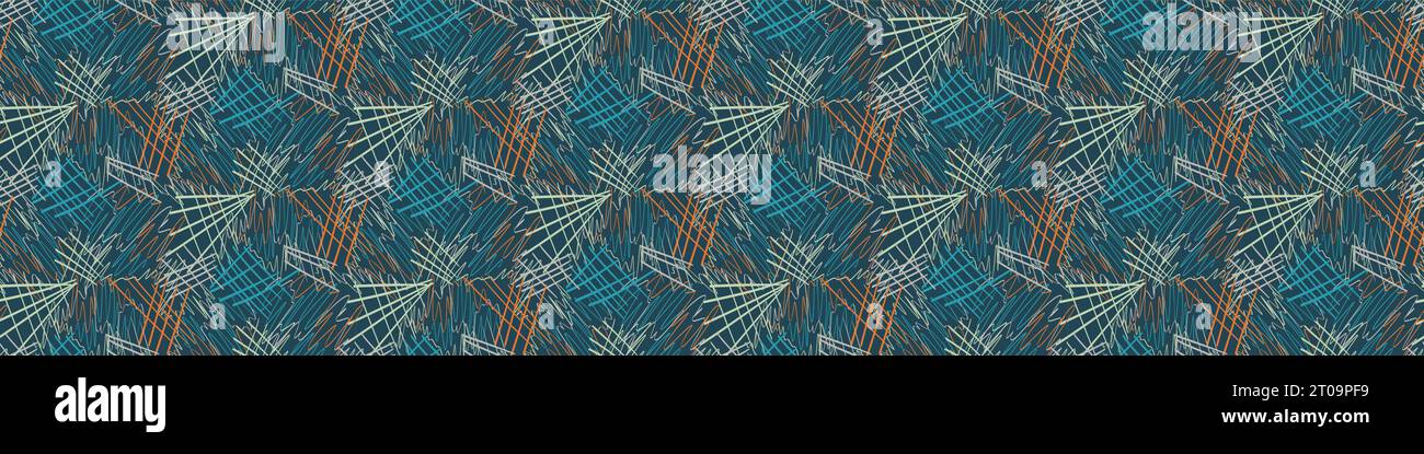 Modern blue abstract stylized vector simple graphic design seamless ...