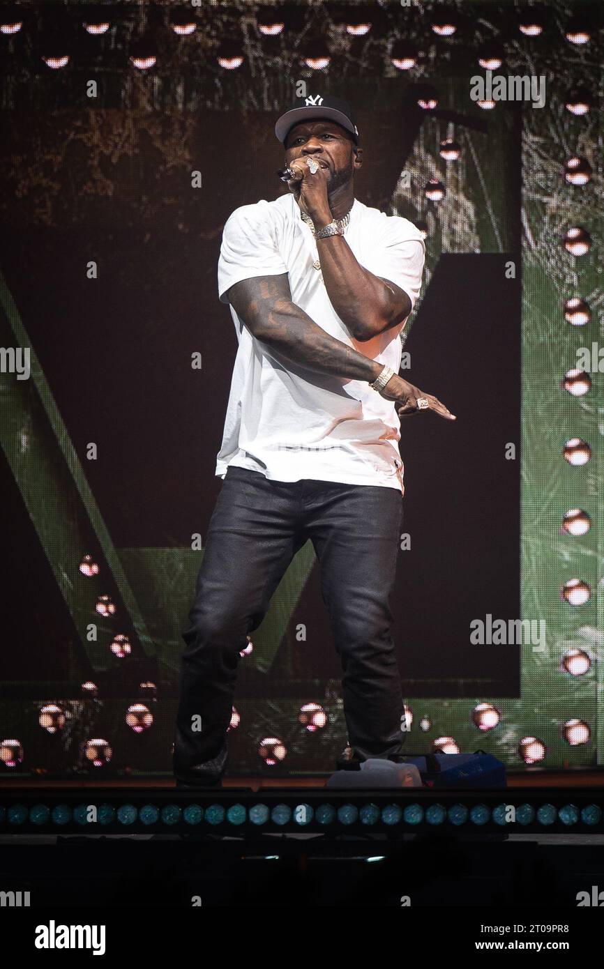 Oslo, Norway. 04th Oct, 2023. The American rapper 50 Cent performs a ...