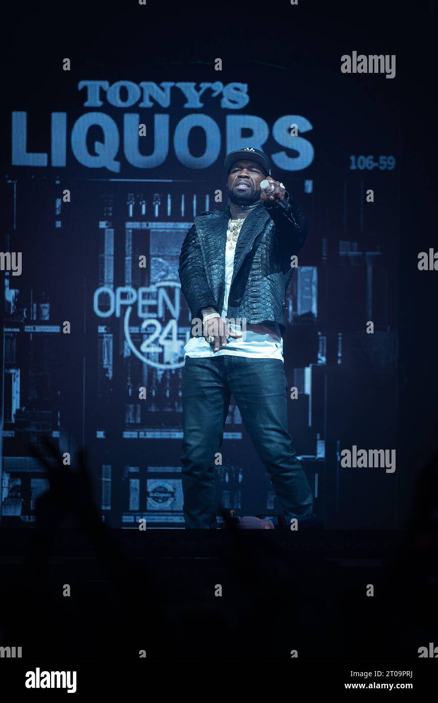 Oslo, Norway. 04th Oct, 2023. The American rapper 50 Cent performs a ...