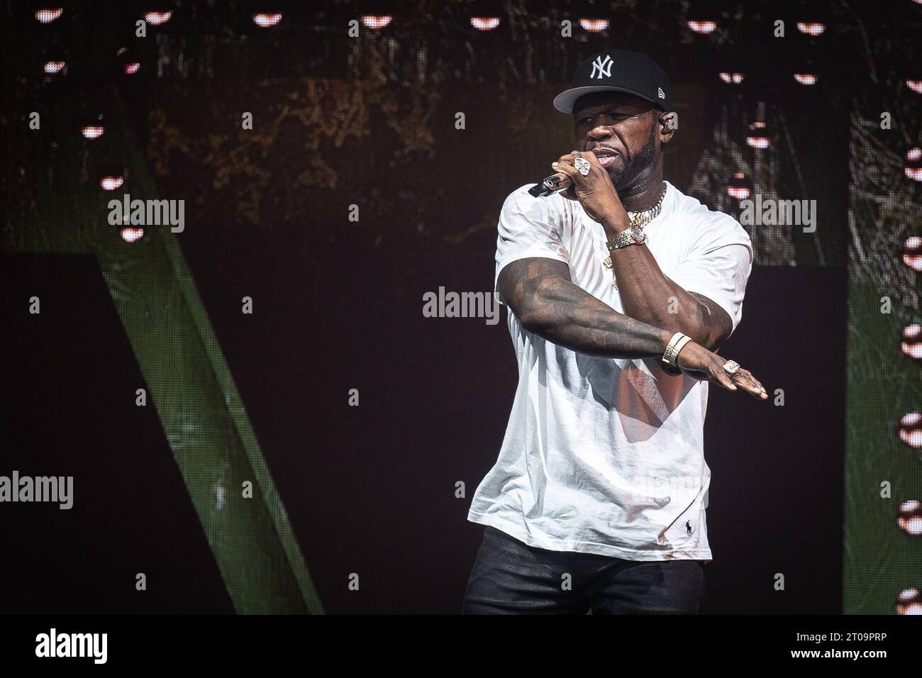 Oslo, Norway. 04th Oct, 2023. The American rapper 50 Cent performs a ...