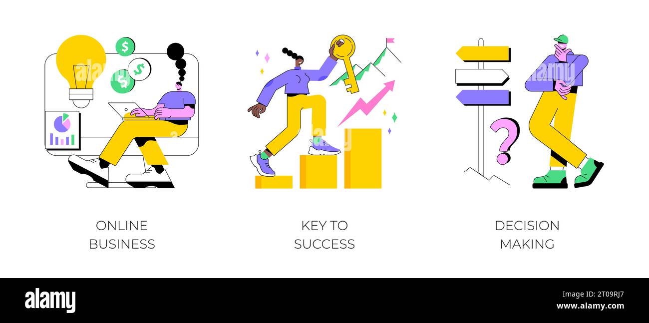 Business opportunity abstract concept vector illustration set. Online ...