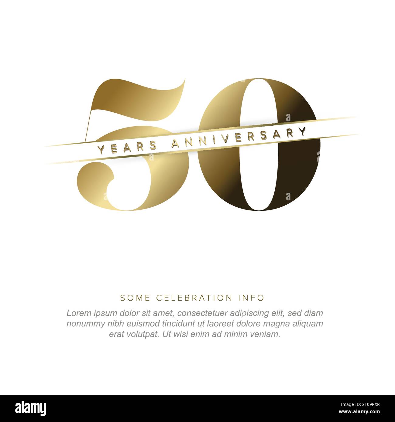 Fifty years golden anniversary card template - poster template of ...