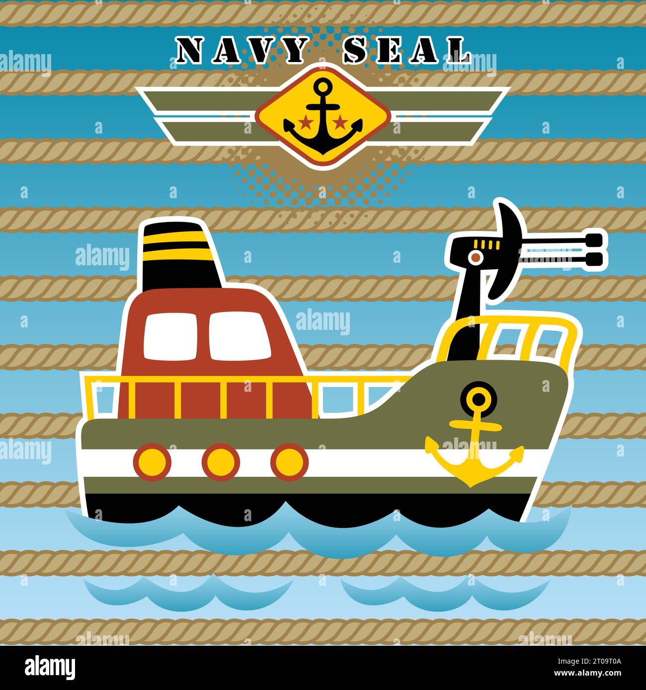 vector cartoon of warship illustration Stock Vector Image & Art - Alamy