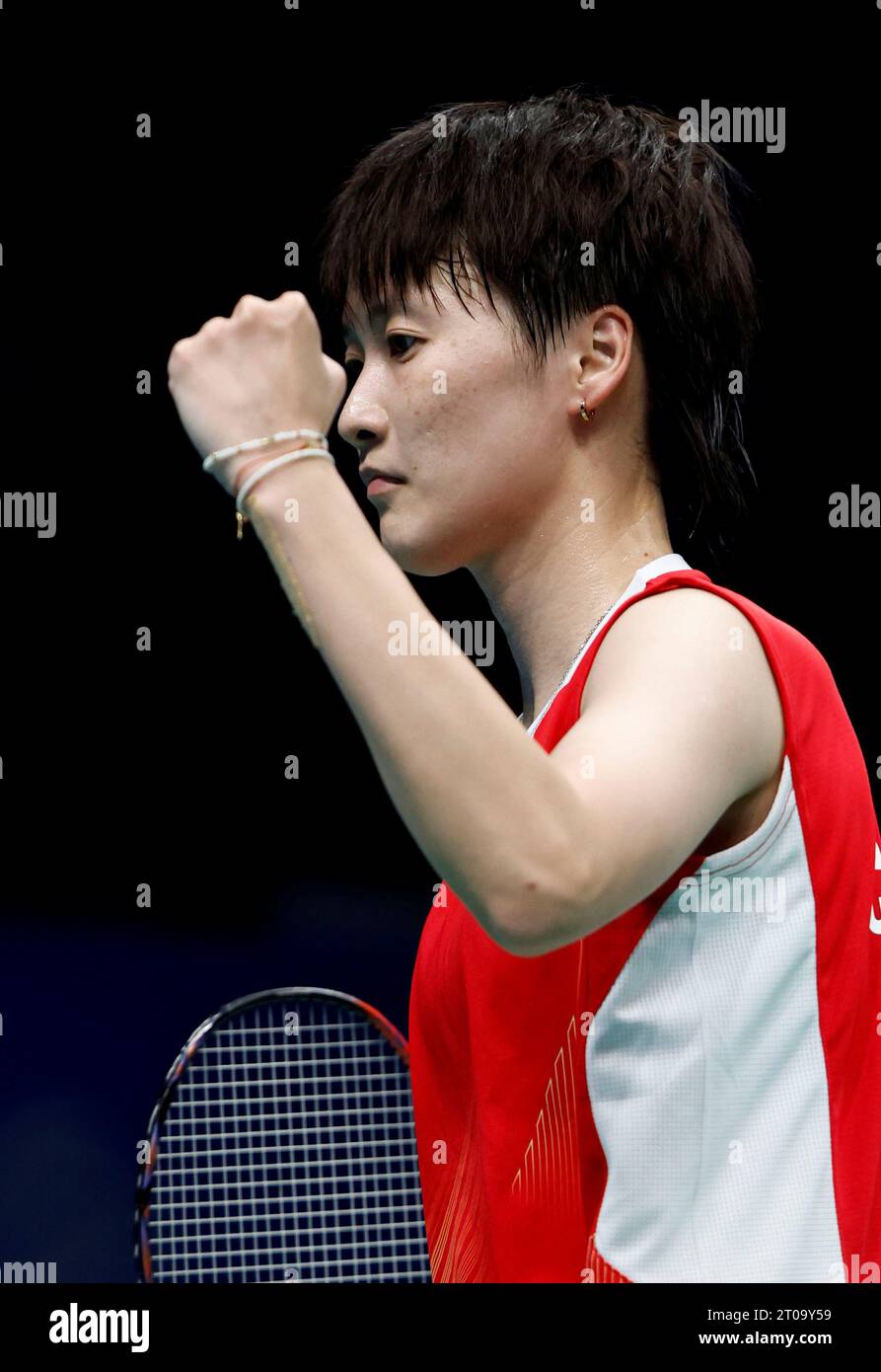 Hangzhou, China's Zhejiang Province. 5th Oct, 2023. Chen Yufei of China ...