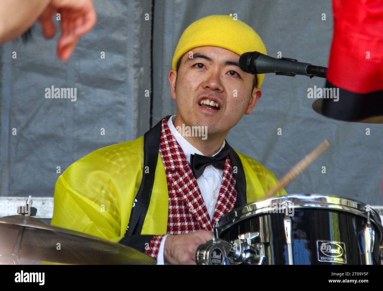 A Japanes J-Pop band member on the drums Stock Photo - Alamy