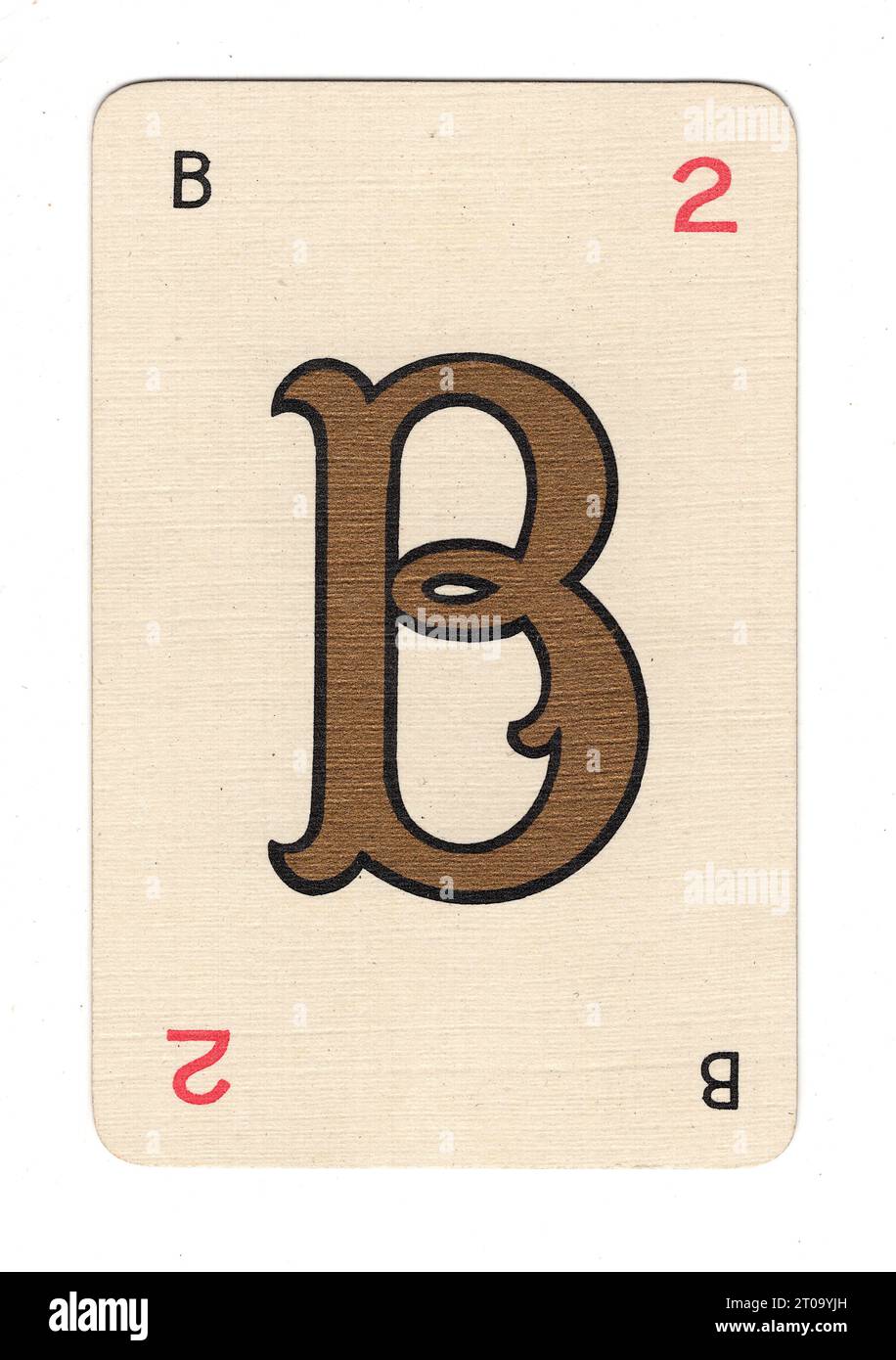 A vintage Lexicon playing card featuring the letter B on a white ...