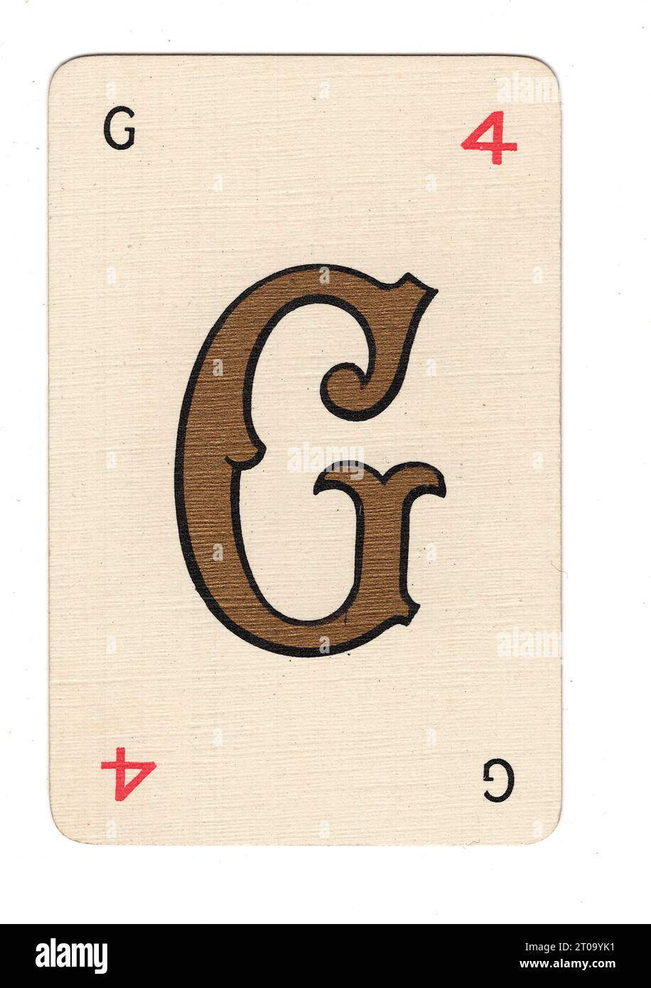 A vintage Lexicon playing card featuring the letter G on a white ...