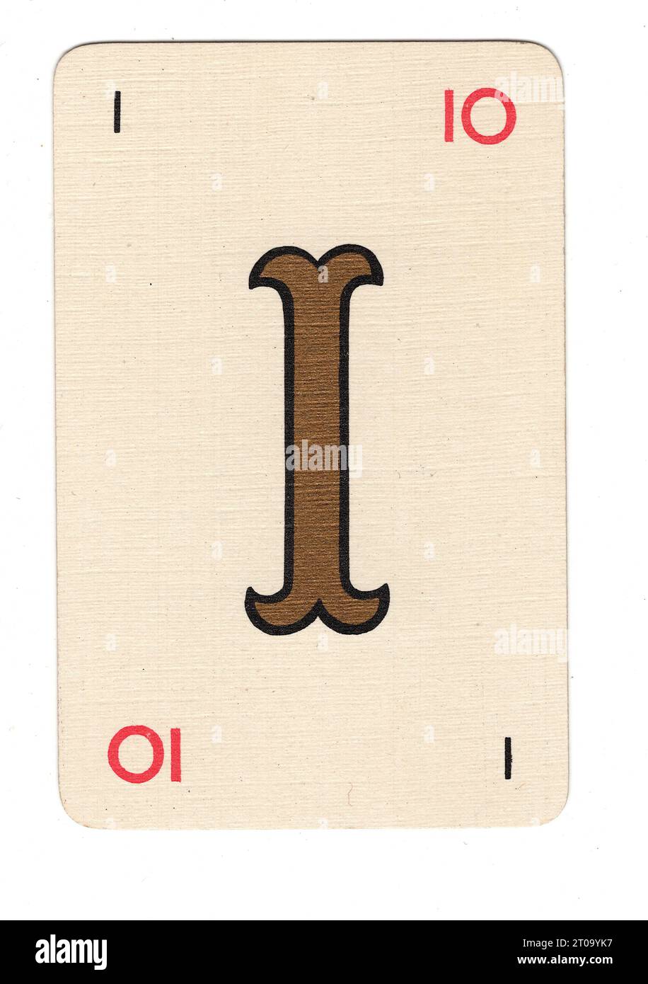 A vintage Lexicon playing card featuring the letter I on a white ...