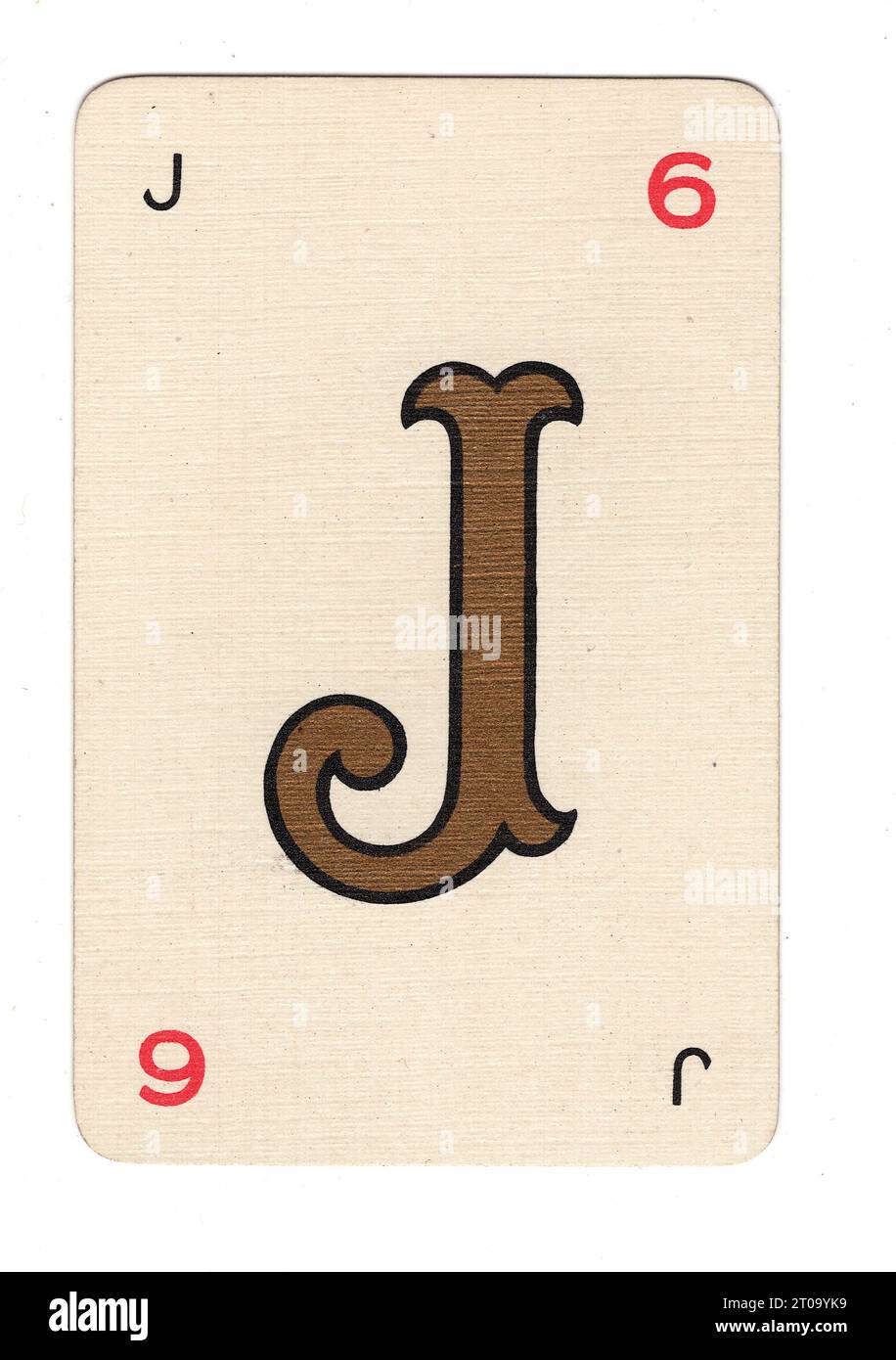 A vintage Lexicon playing card featuring the letter J on a white ...