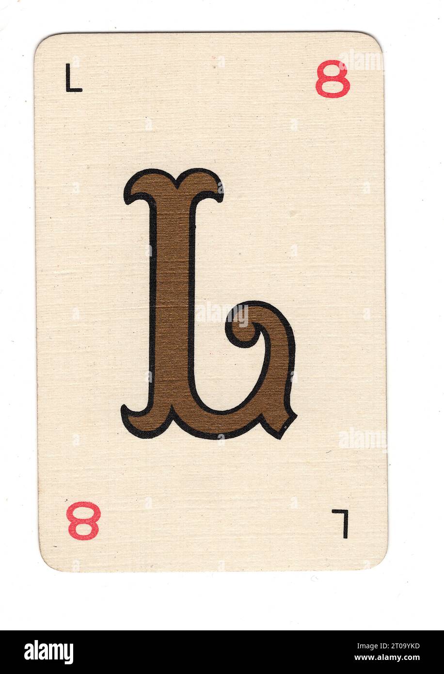 A vintage Lexicon playing card featuring the letter L on a white ...