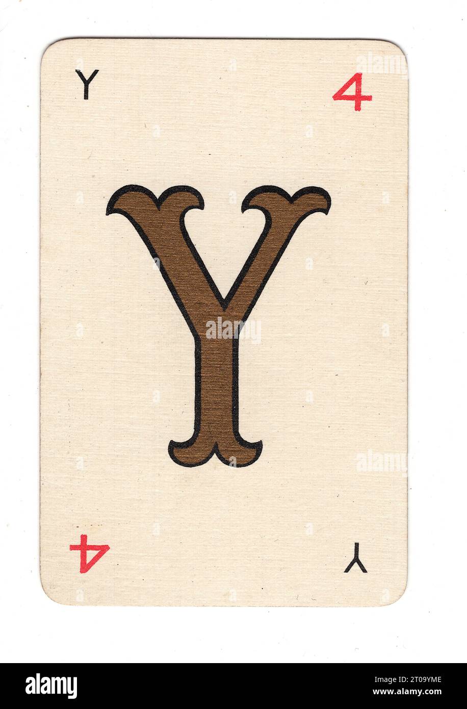 A vintage Lexicon playing card featuring the letter Y on a white ...