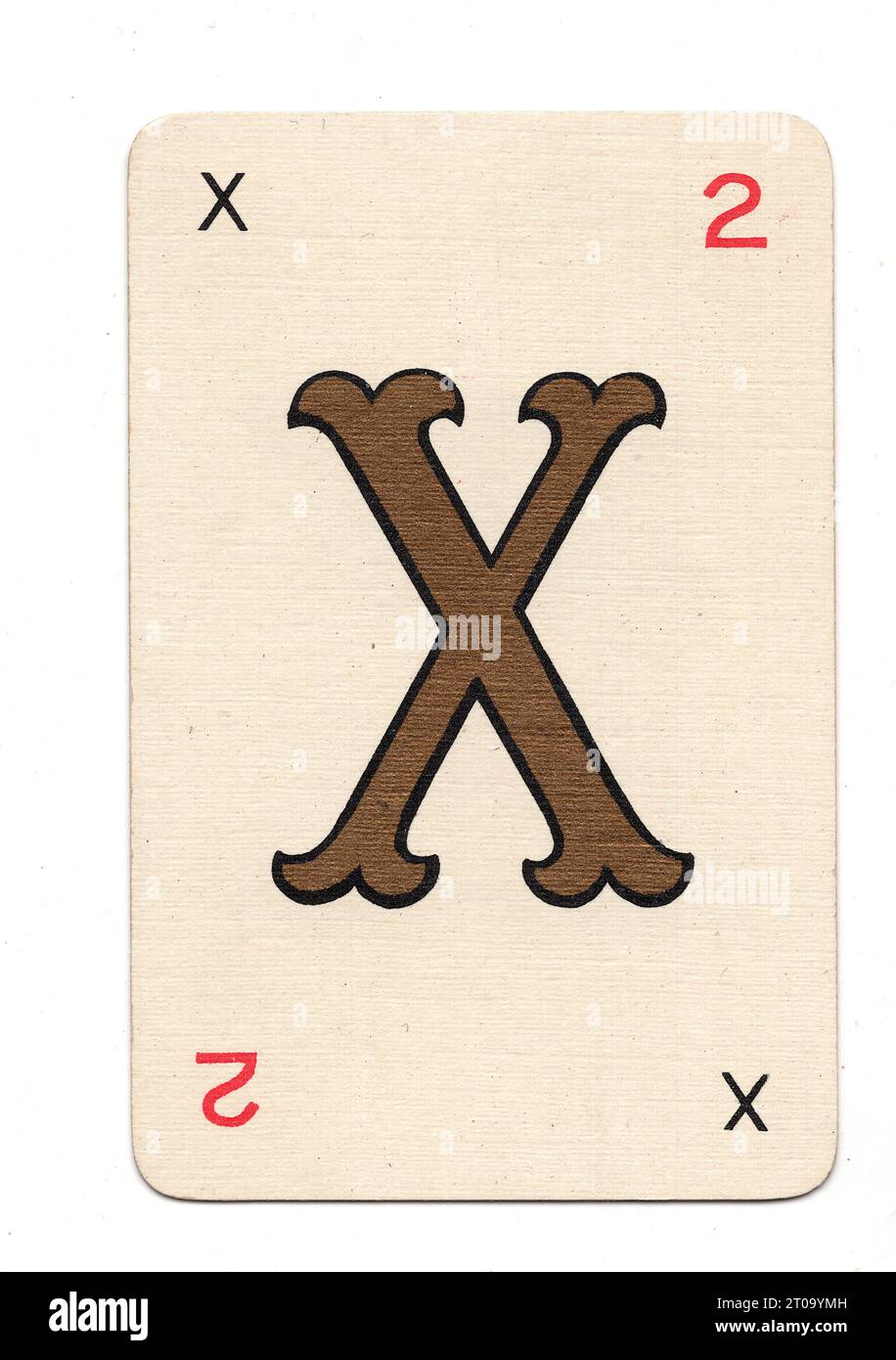 A vintage Lexicon playing card featuring the letter X on a white ...