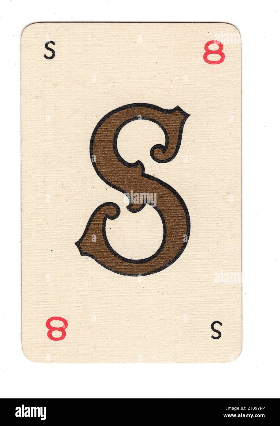 A vintage Lexicon playing card featuring the letter S on a white ...