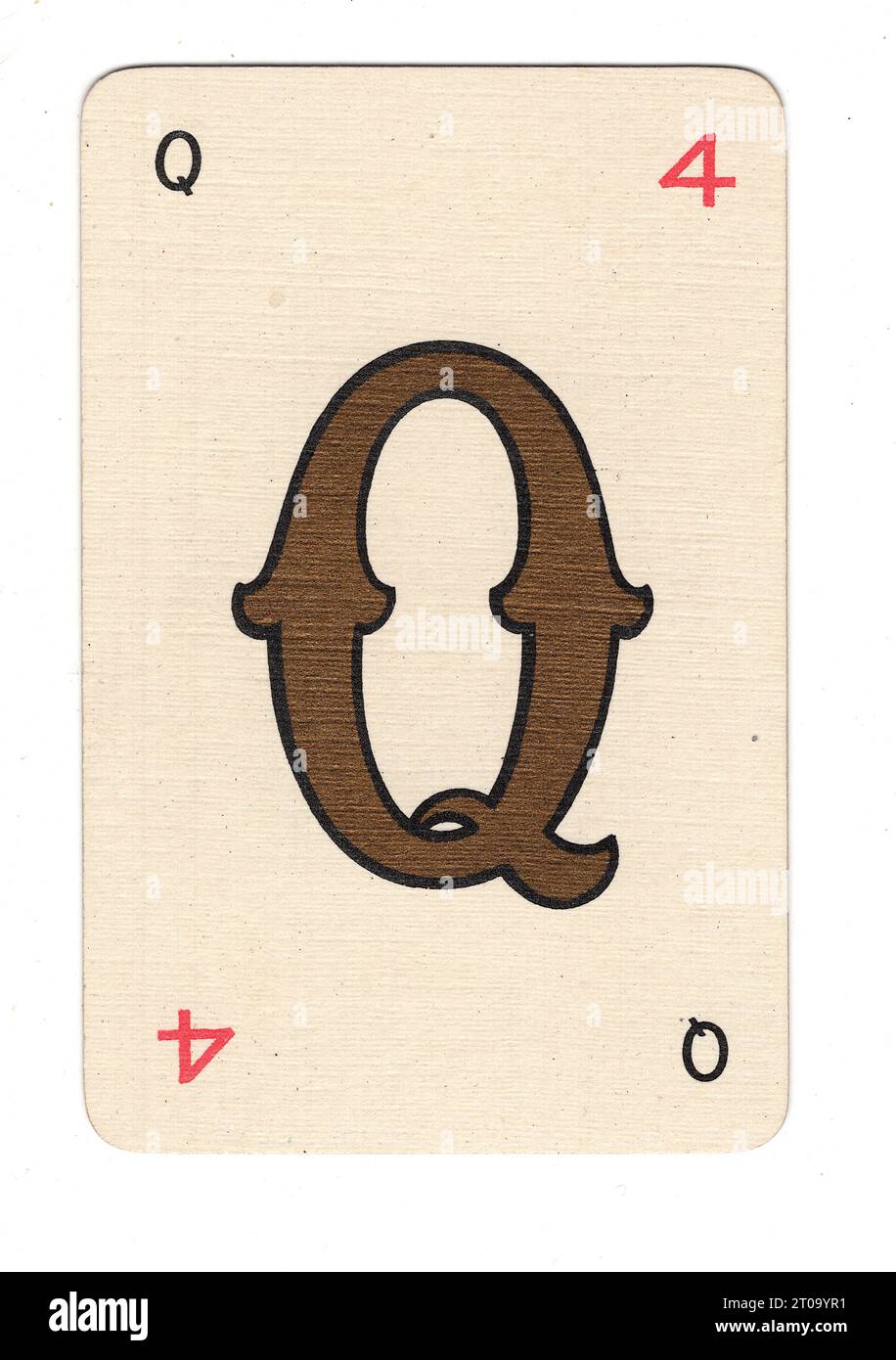 A vintage Lexicon playing card featuring the letter Q on a white ...
