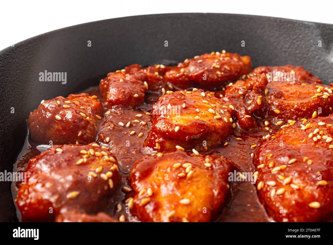 Monkfish bulgogi on a white background Stock Photo - Alamy