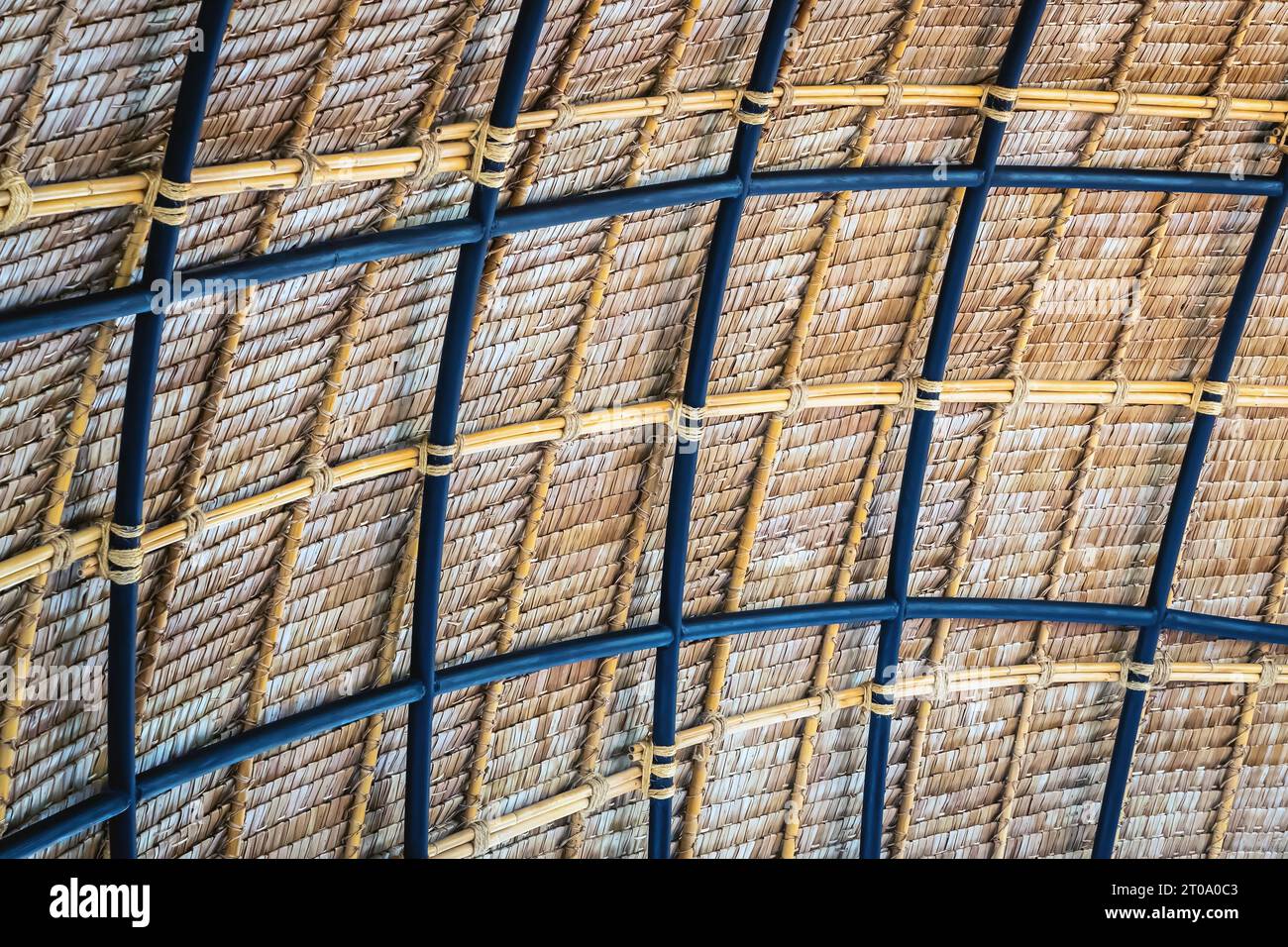 Beautiful thatched roof surface detail of mixed materials pattern ...
