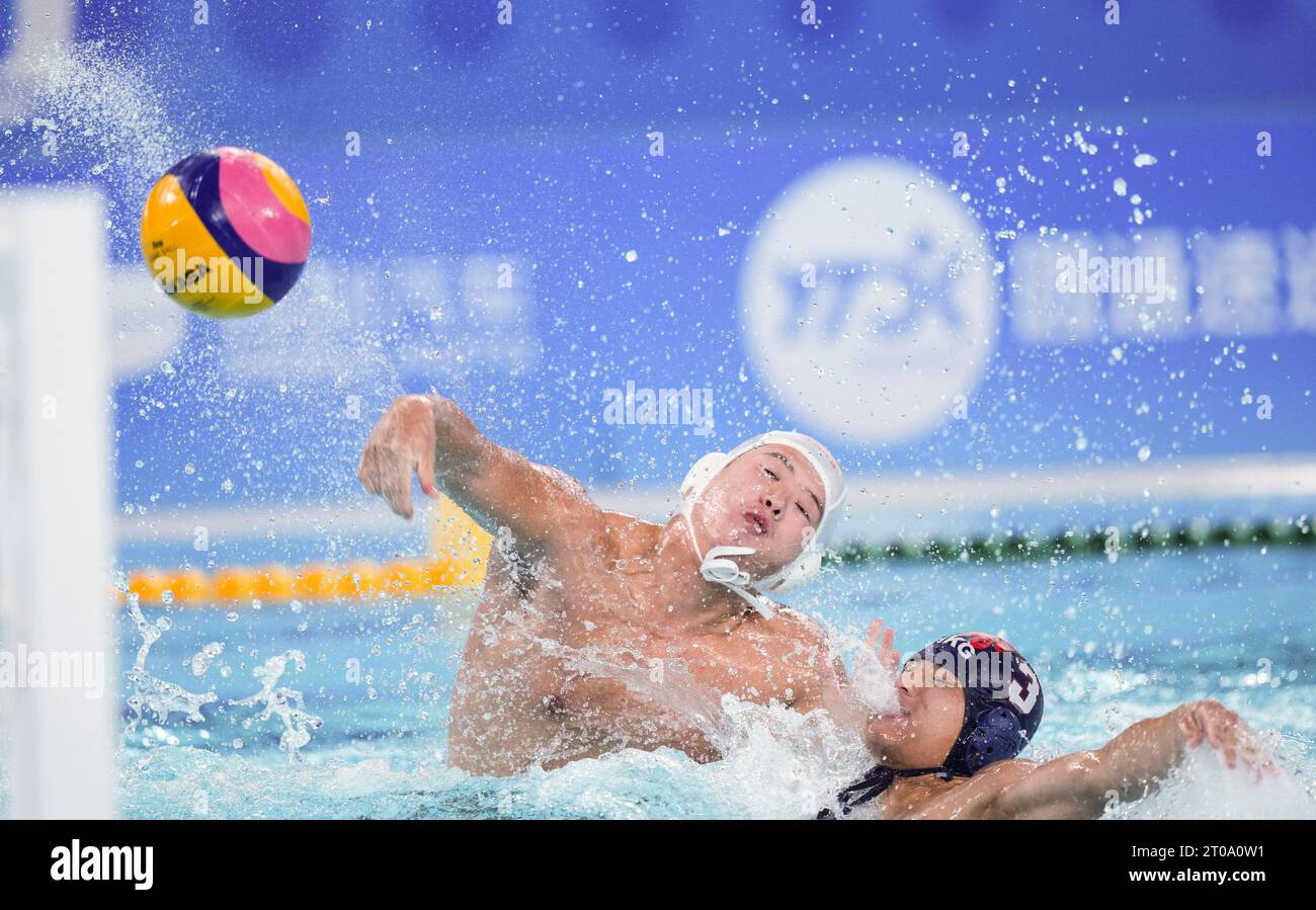 Hangzhou, China's Zhejiang Province. 5th Oct, 2023. Chen Yimin (L) of ...