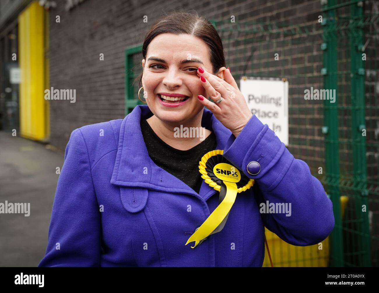 SNP candidate Katy Loudon outside the polling station at St Charles ...