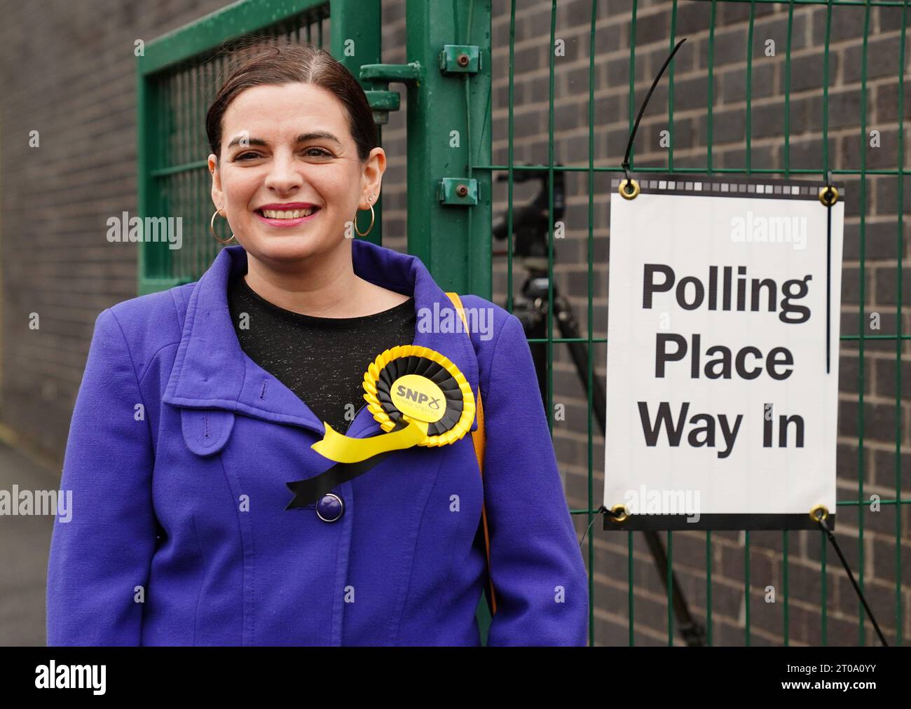 SNP candidate Katy Loudon outside the polling station at St Charles ...