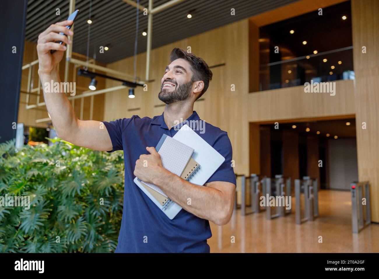 Businessman speaking via video call hi-res stock photography and images ...