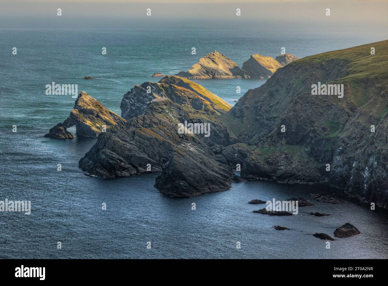 The dramatic coastline of Hermaness on Unst, Shetland Islands Stock ...