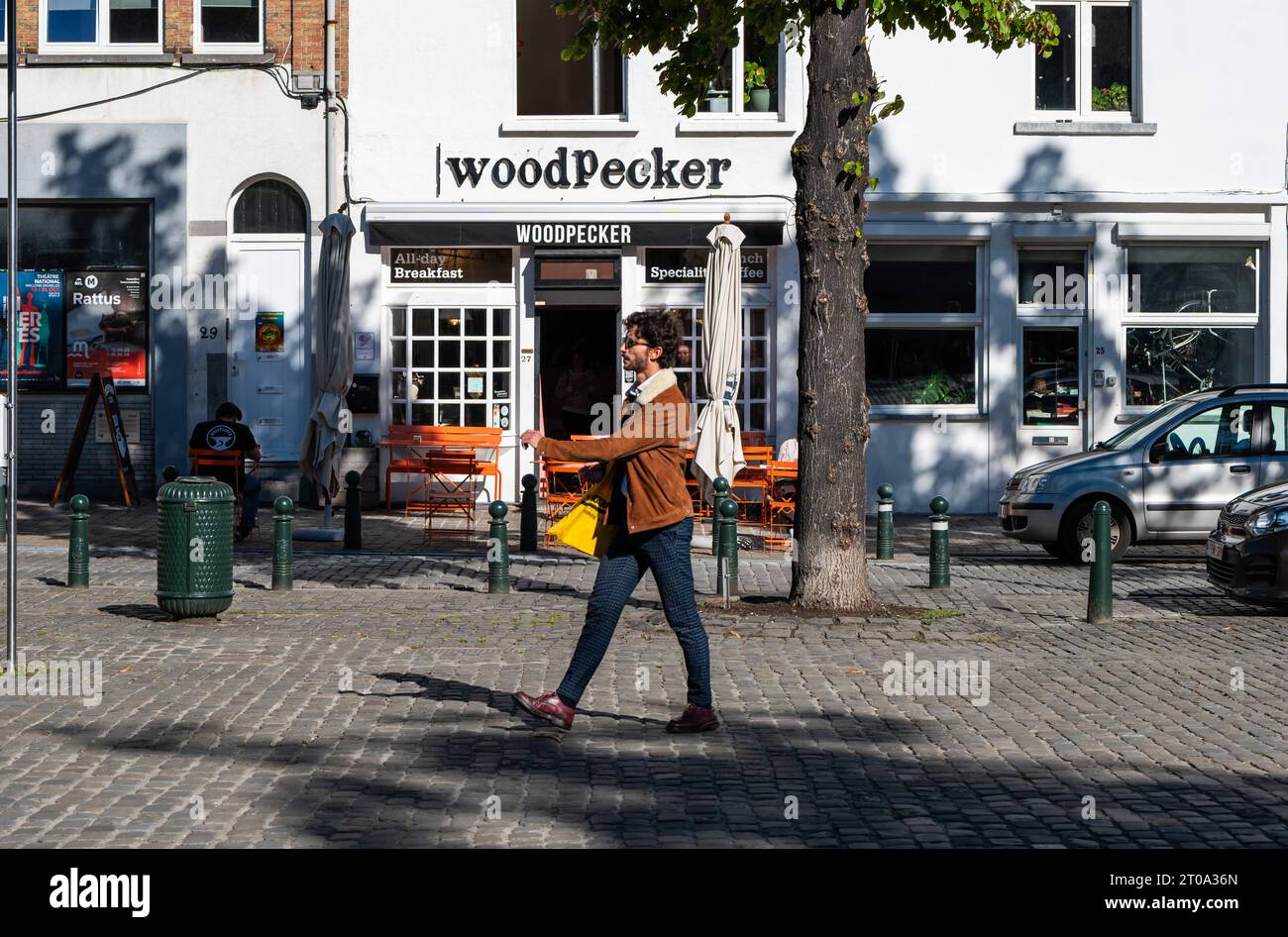 Brussels city center, Beglium, September 24, 2023 - Fashionable man ...