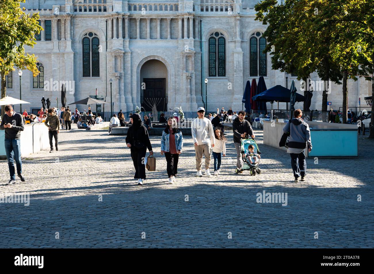 Brussels city center, Beglium, September 24, 2023 - The Saint Catherine ...