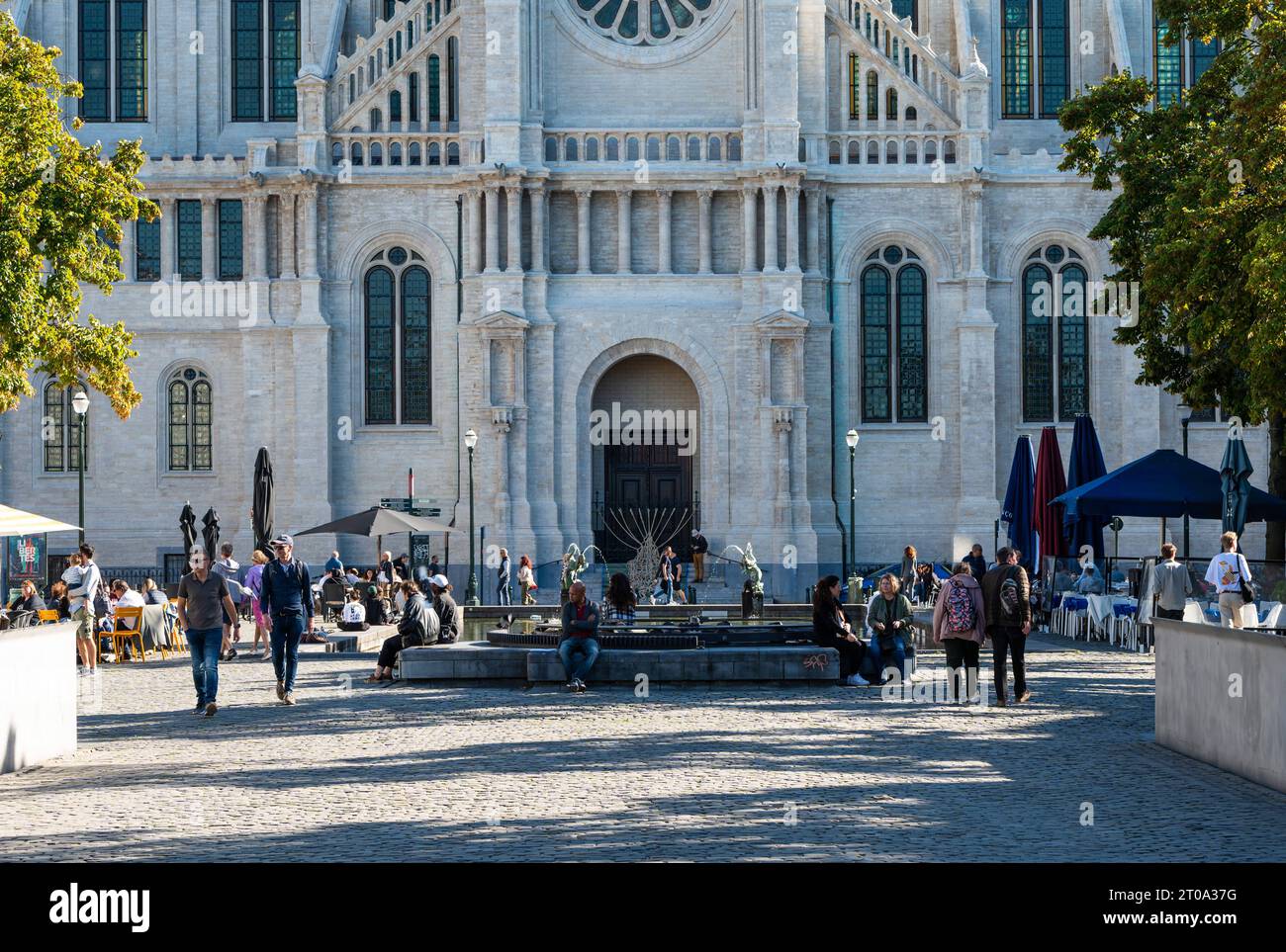 Brussels city center, Beglium, September 24, 2023 - The Saint Catherine ...